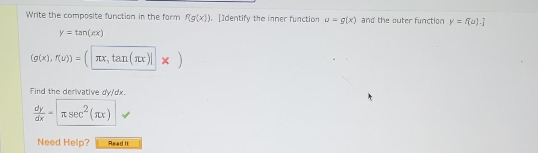 Solved Write the composite function in the form f(g(x)). | Chegg.com