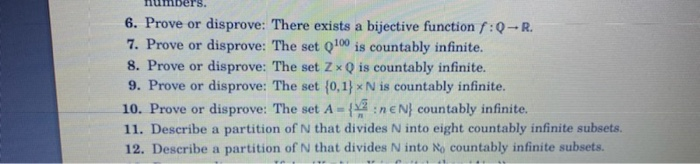 Solved numbers. 6. Prove or disprove: There exists a | Chegg.com