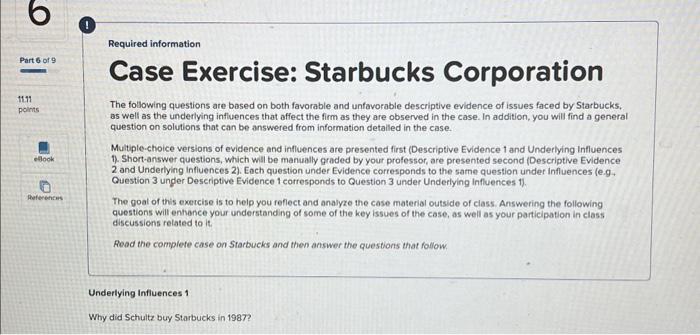 Solved Required information Case Exercise: Starbucks | Chegg.com