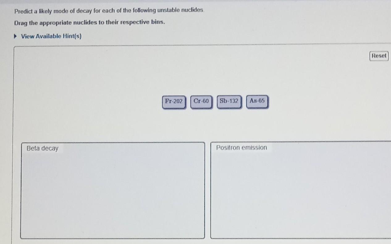 Solved Predict a likely mode of decay for each of the | Chegg.com
