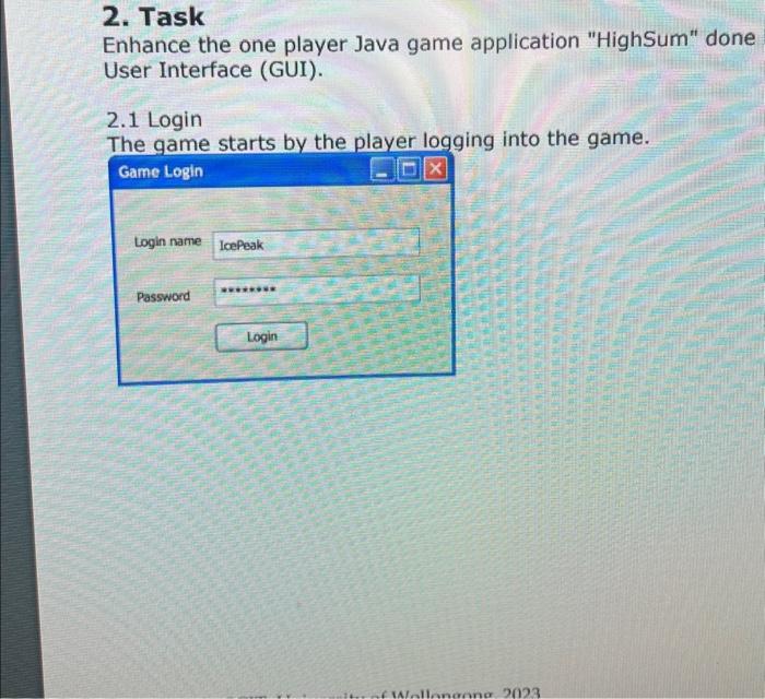 Solved 2. Task Enhance the one player Java game application | Chegg.com