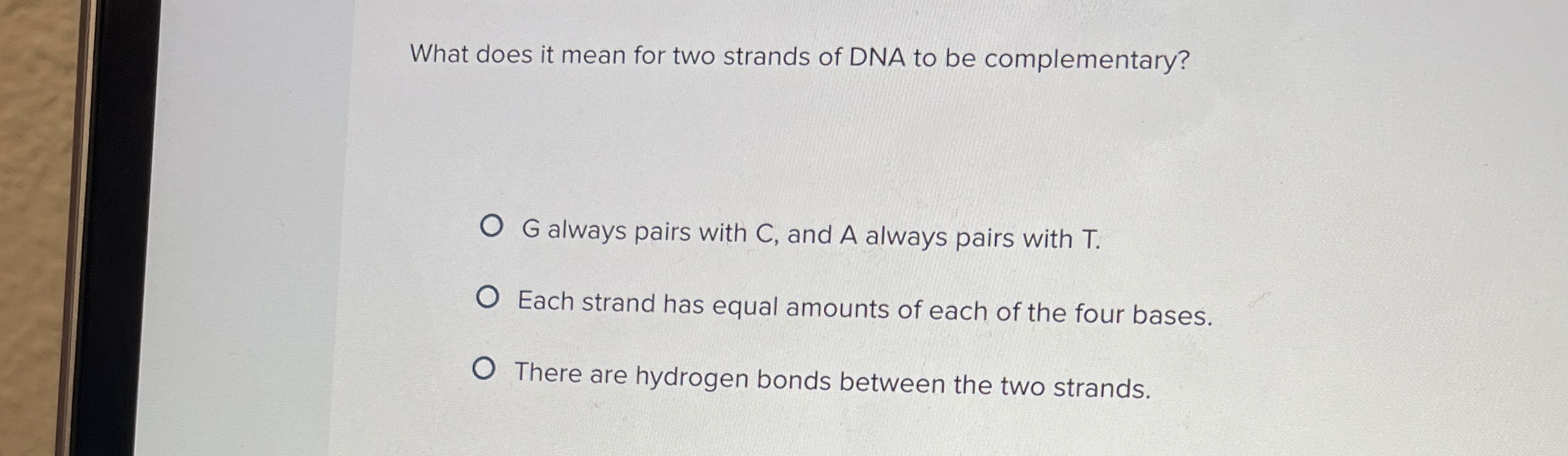 Solved What does it mean for two strands of DNA to be | Chegg.com