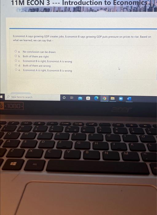 Solved 11M ECON 3 --- Introduction to Economics 3 Economist | Chegg.com