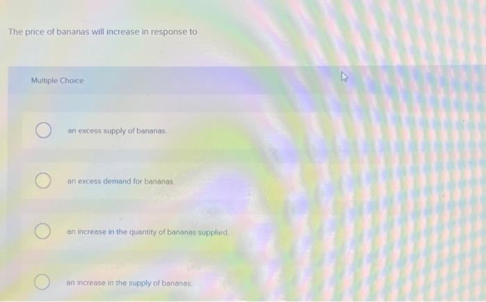 Solved The price of bananas will increase in response to | Chegg.com
