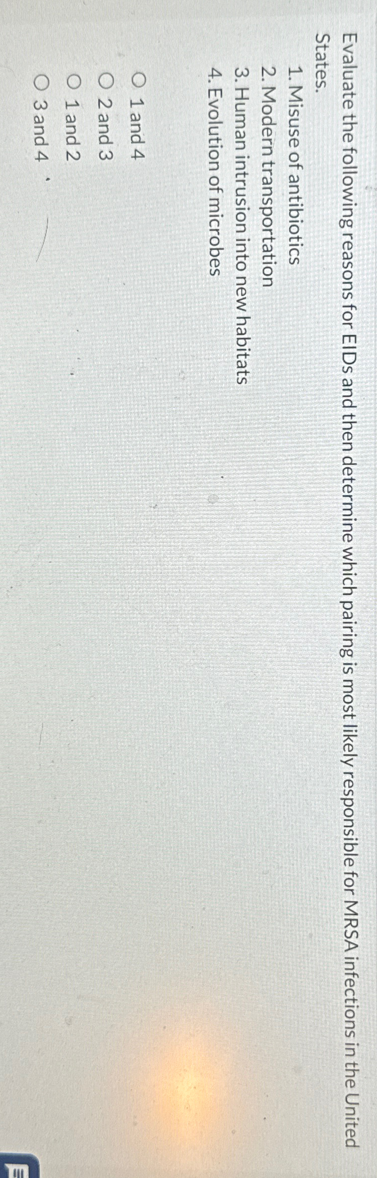 Solved Evaluate the following reasons for EIDs and then | Chegg.com