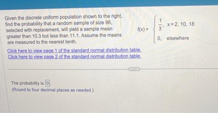 Solved Given the discrete uniform population shown to the | Chegg.com
