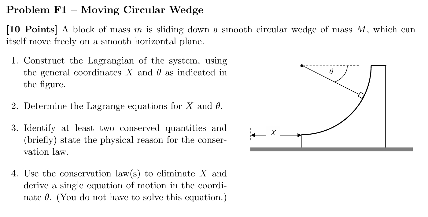 Solved Problem F1 - ﻿Moving Circular Wedge[10 ﻿Points] ﻿A | Chegg.com