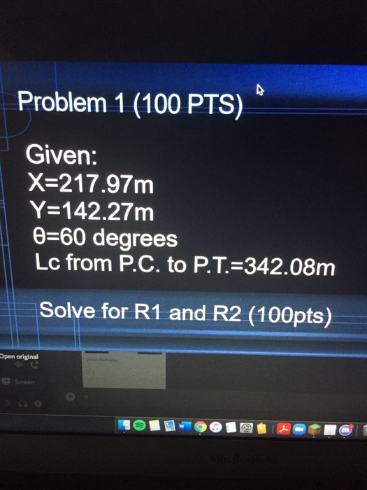Problem 1 (100 PTS) Given: X=217.97m Y=142.27m 0=60 | Chegg.com