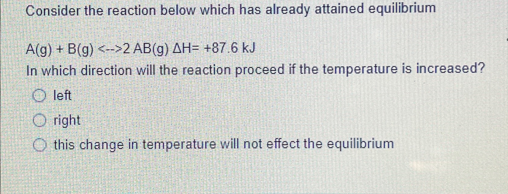 Solved Consider the reaction below which has already | Chegg.com