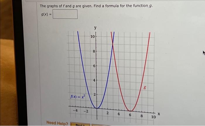 Solved The graphs of f and g are given. Find a formula for | Chegg.com