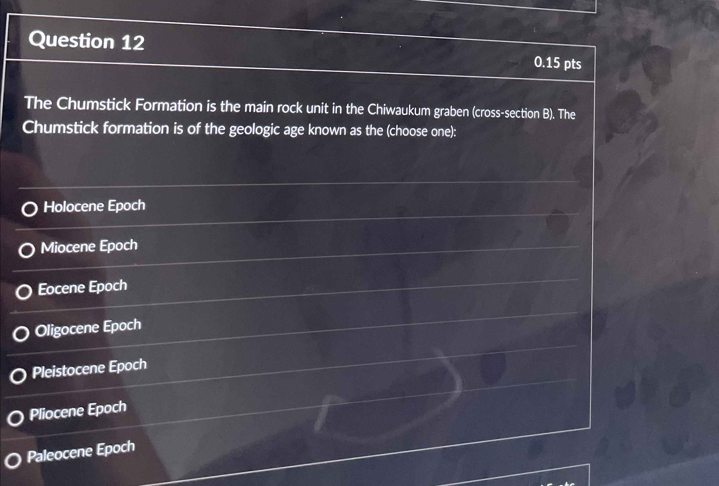 Solved Question 120.15ptsThe Chumstick Formation is the main | Chegg.com