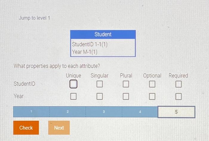 Solved Jump to level 1 StudentID What properties apply to | Chegg.com