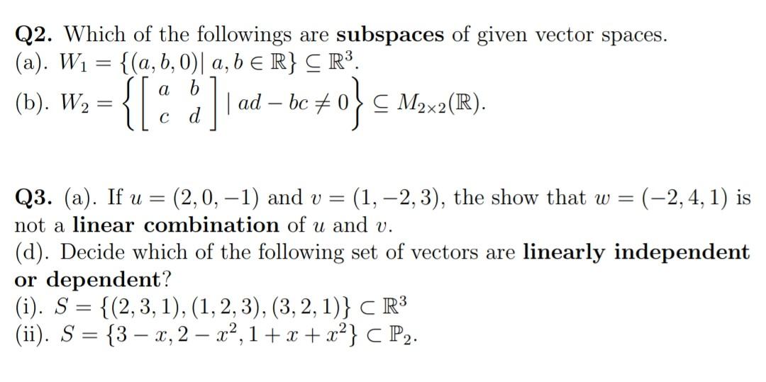 Solved Q1. Let u=(x1,y1),v=(x2,y2)∈V=R2 and k∈R. Then we | Chegg.com