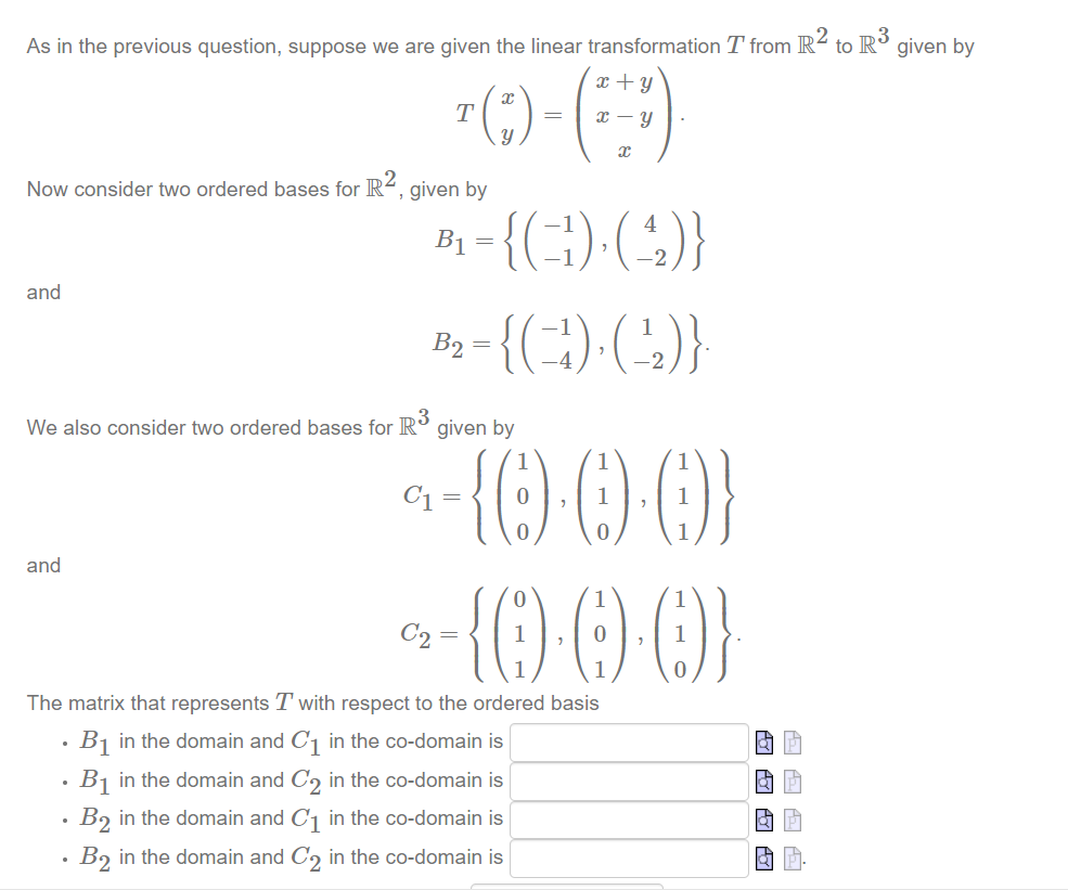 Solved As in the previous question, suppose we are given the | Chegg.com