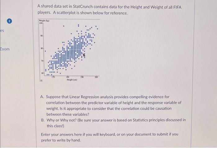 Solved A shared data set in StatCrunch contains data for the | Chegg.com
