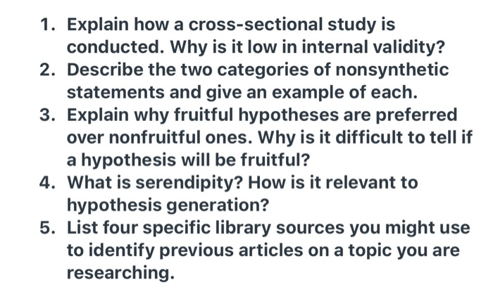 Solved 1. Explain how a cross-sectional study is conducted. | Chegg.com