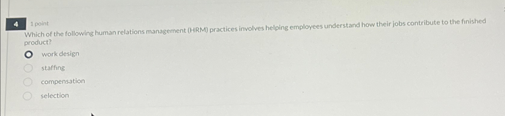 Solved 41 ﻿pointWhich of the following human relations | Chegg.com