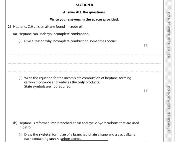 Solved SECTION B Answer ALL the questions. Write your | Chegg.com