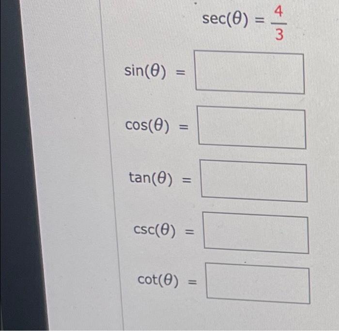 Solved sin(0) cos(0) tan(0) csc(0) = = cot (0) = = = sec(0) | Chegg.com