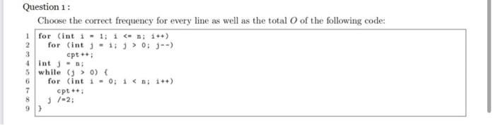 Solved Choose the correct frequency for every line as well | Chegg.com