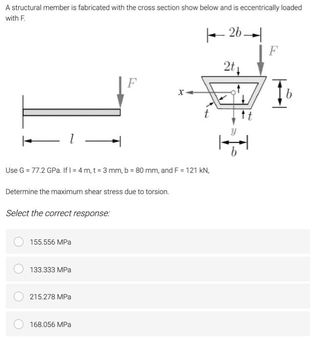 Solved A structural member is fabricated with the cross | Chegg.com