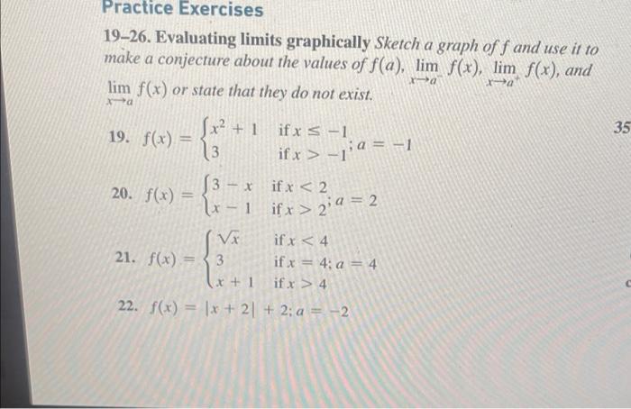 Solved Practice Exercises 19–26. Evaluating limits | Chegg.com