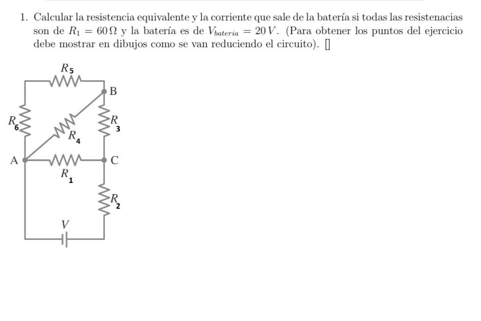 Solved Calcular la resistencia equivalente y la corriente | Chegg.com