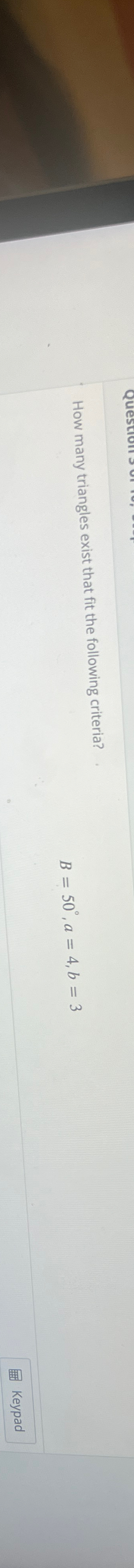 Solved How many triangles exist that fit the following | Chegg.com