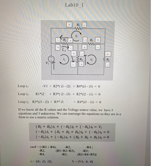 Solved Lab10 1 R Figure 10.5 An electrical circuit R2 R; 13 | Chegg.com