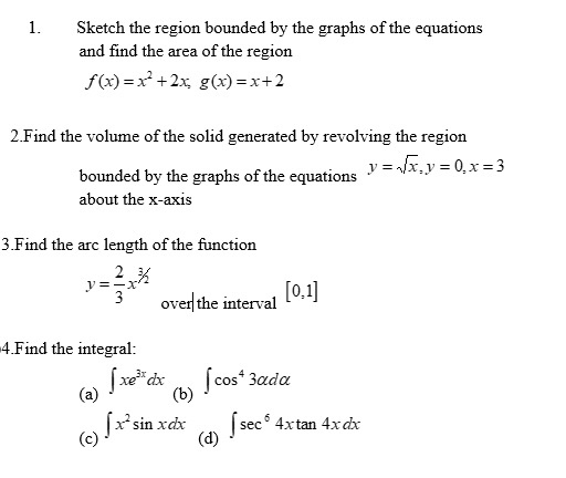 Solved 1. Sketch the region bounded by the graphs of the | Chegg.com