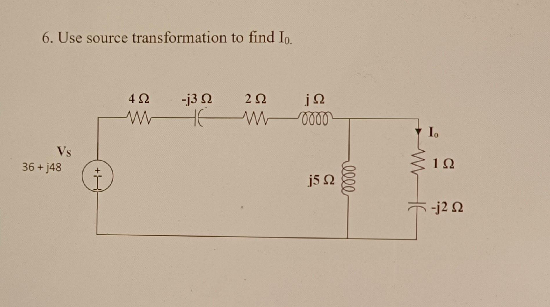 Solved 6. Use source transformation to find I0. | Chegg.com