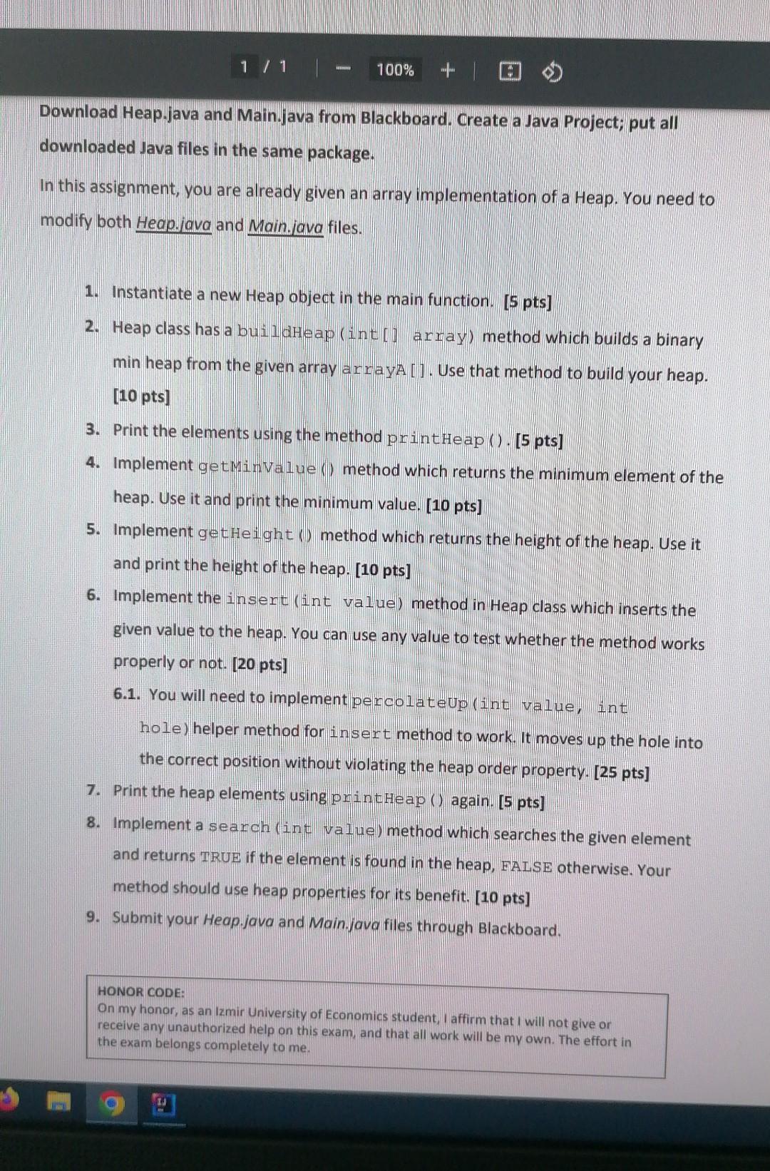 Solved public class Heap { private int currentSize; | Chegg.com