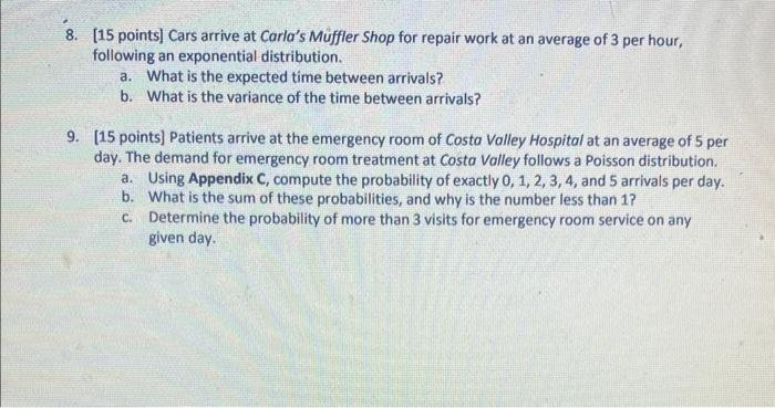 Solved ANSWER 8 and 9 show the work and i will upvote! | Chegg.com