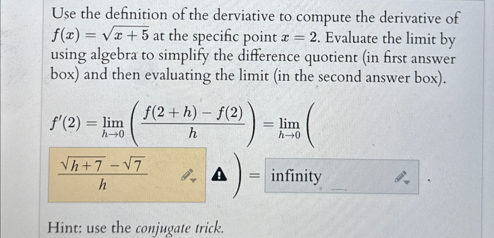Solved Use the definition of the derviative to compute the | Chegg.com