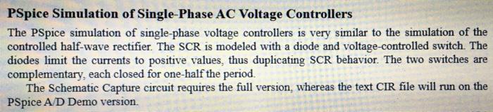 PSpice Simulation of a Single-Phase Voltage | Chegg.com
