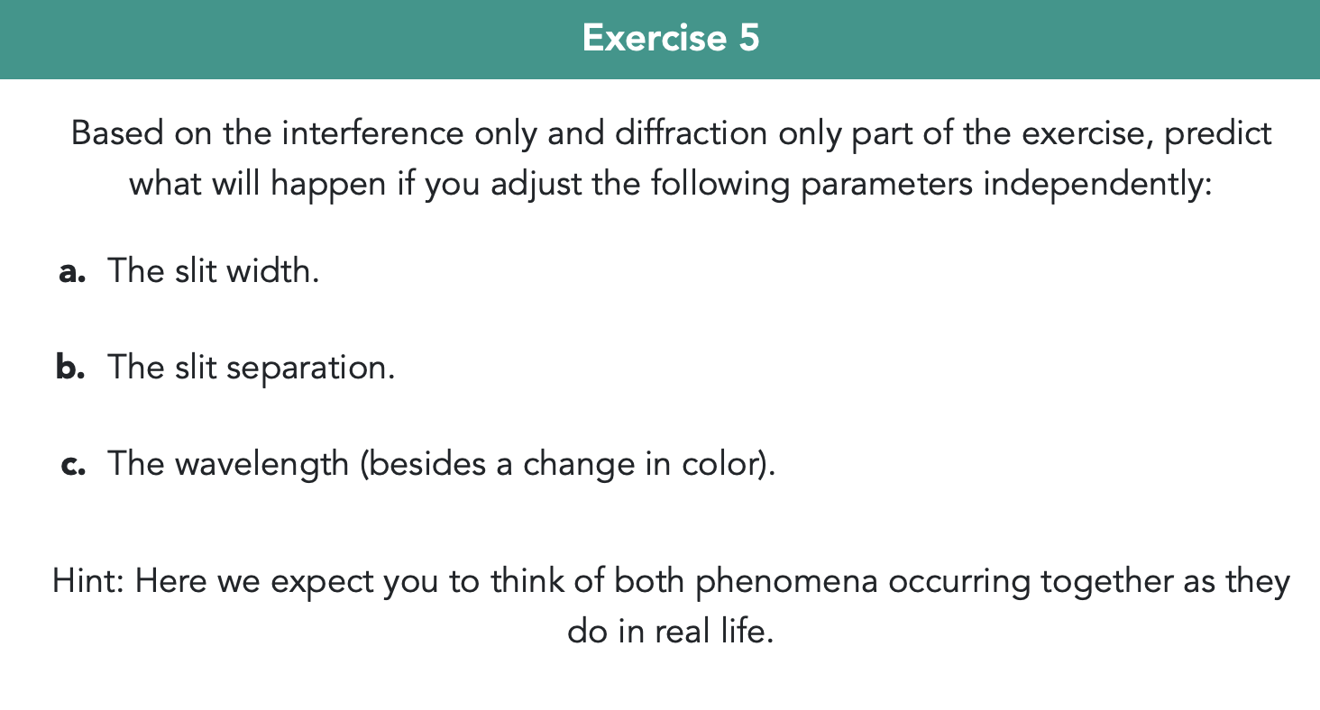 Solved Interference And Diffraction Experiment With Chegg