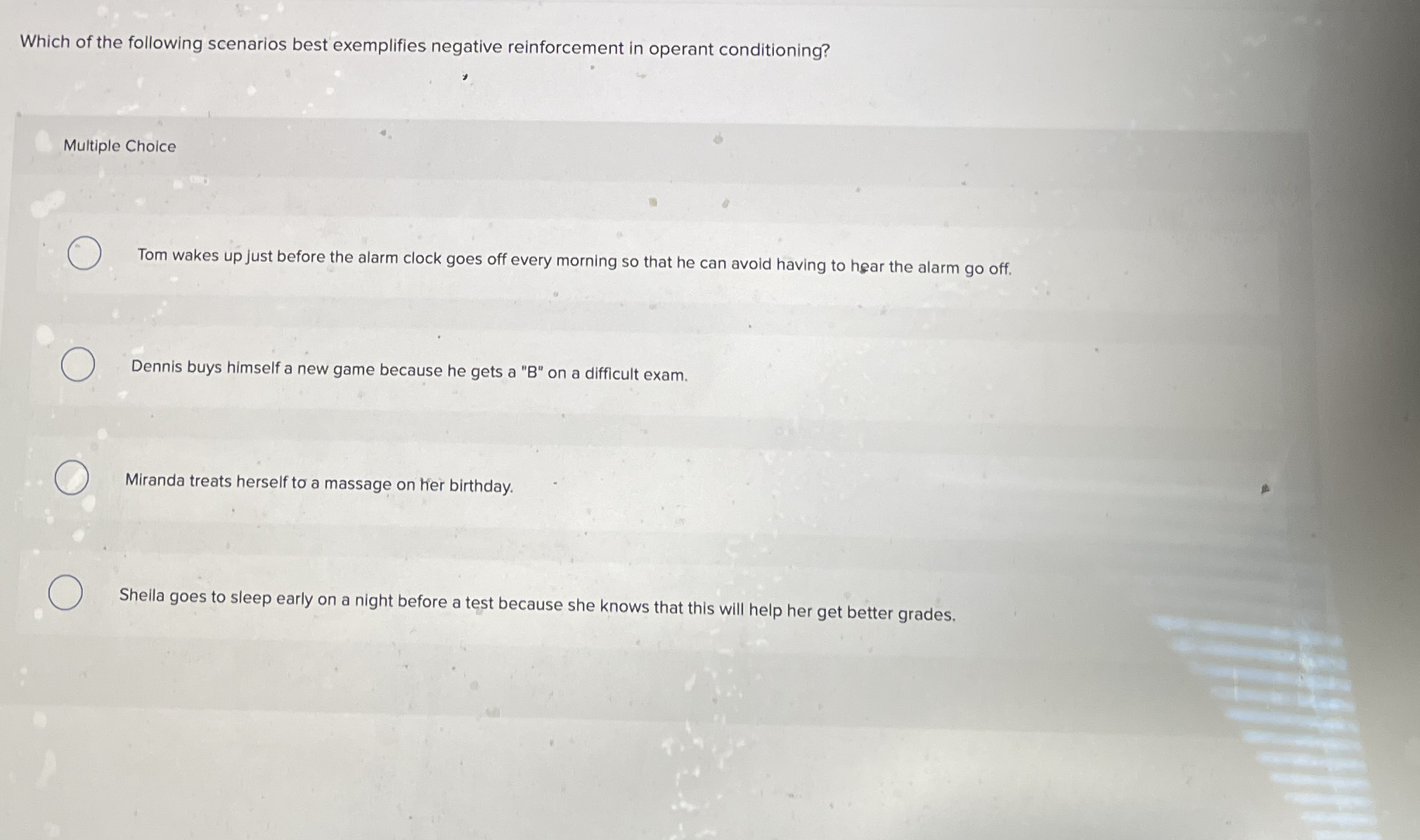 Solved Which of the following scenarios best exemplifies | Chegg.com