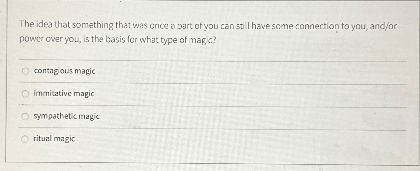 Solved The idea that something that was once a part of you | Chegg.com