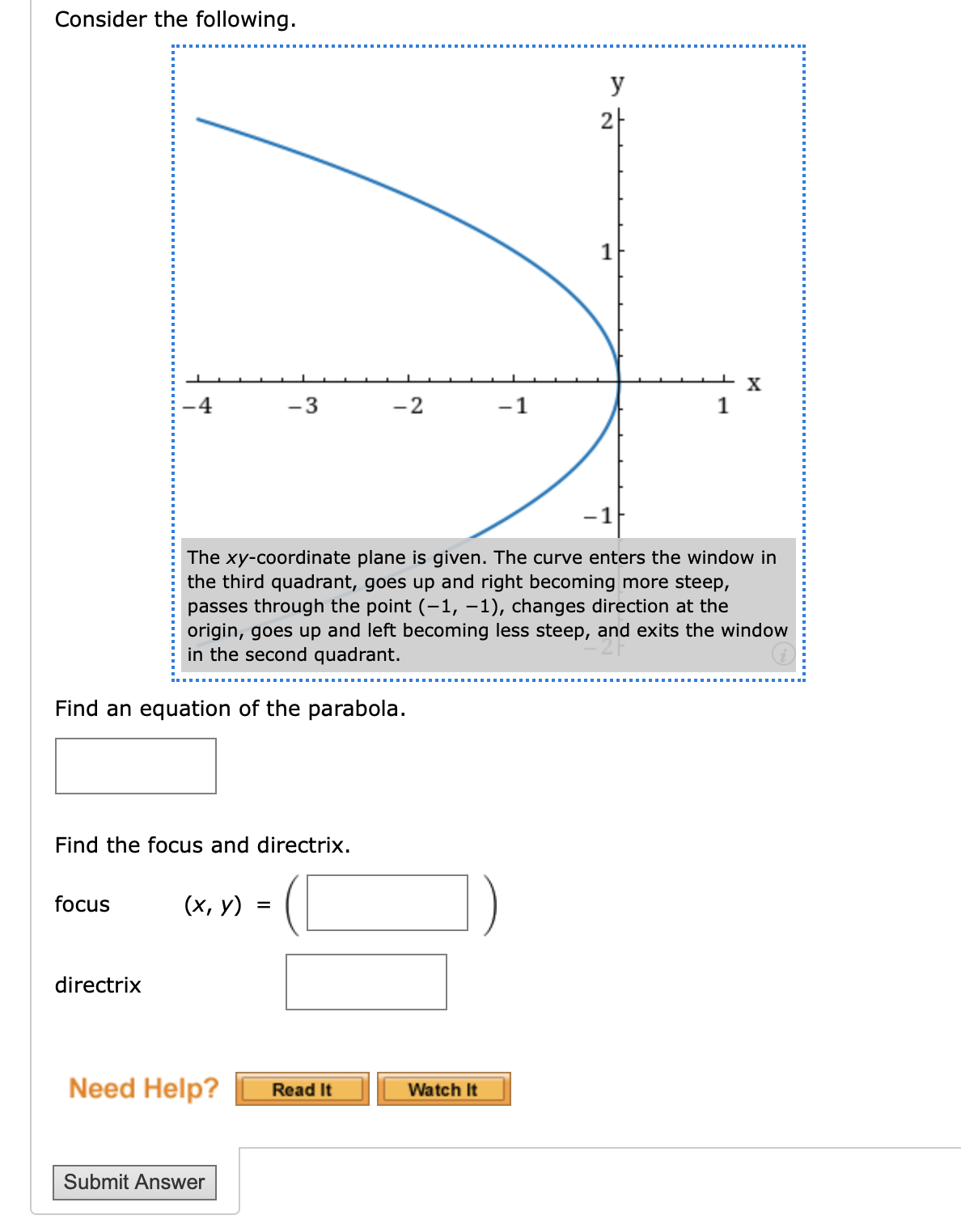 Solved Consider the following.Find an equation of the | Chegg.com