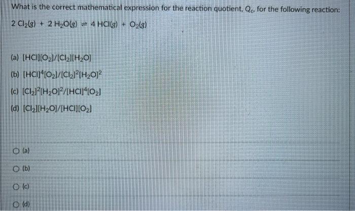 Solved What is the correct mathematical expression for the | Chegg.com