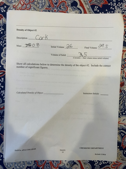 Solved 42 ** DENSITY REGULAR-SHAPED OBJECT 1. Obtain a | Chegg.com