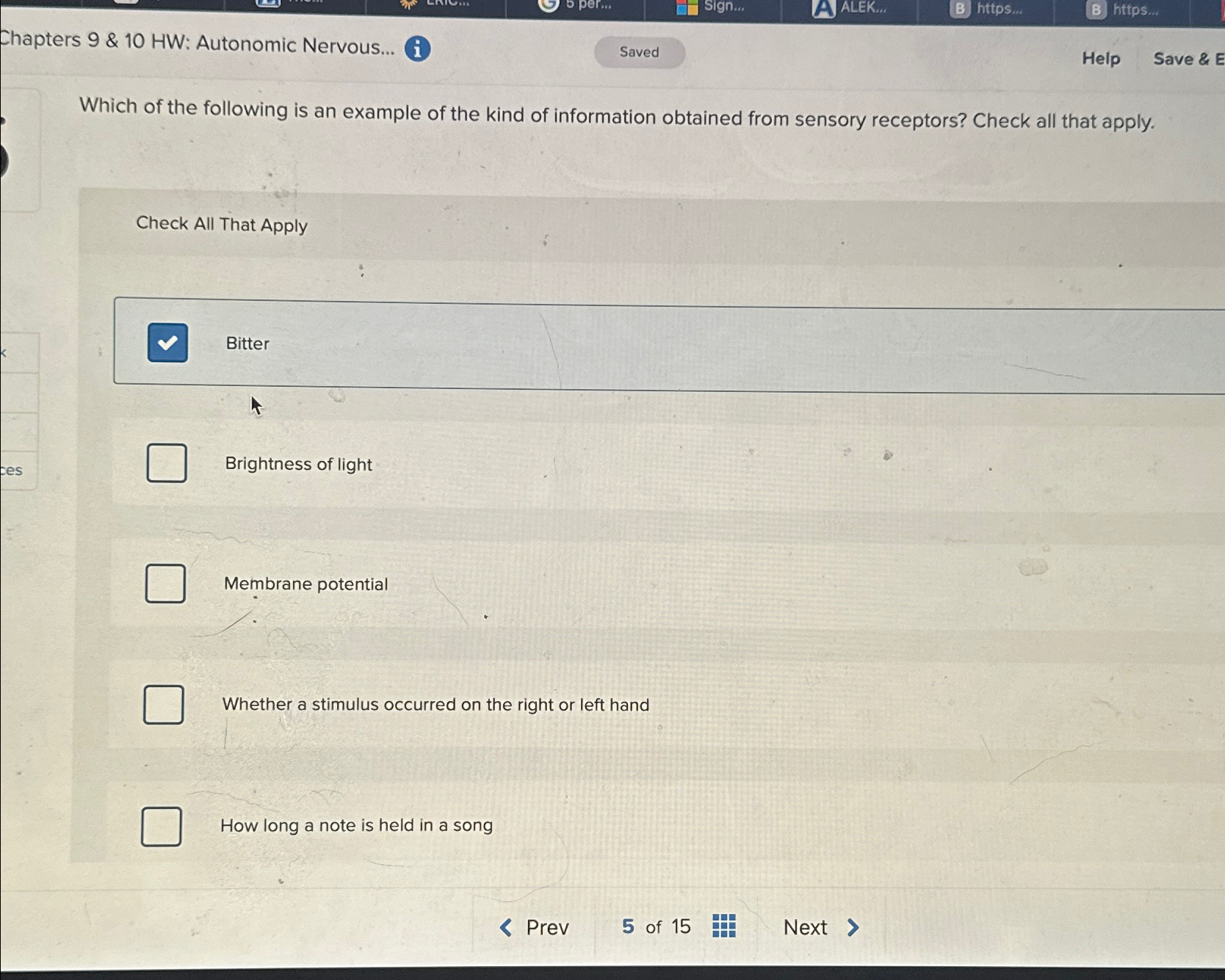 Solved Chapters 9 ﻿& 10 ﻿HW: Autonomic Nervous...(i)HelpSave | Chegg.com