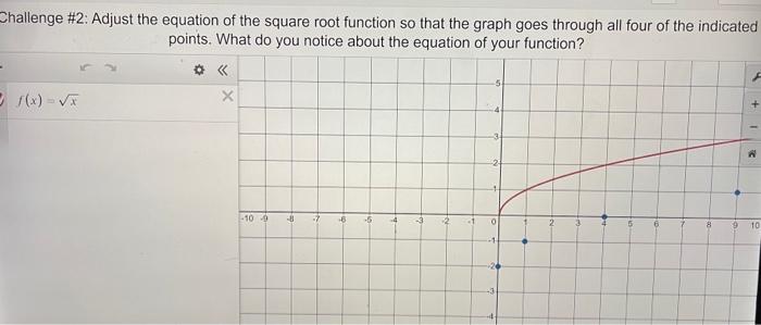 Solved Challenge \#2: Adjust the equation of the square root | Chegg.com