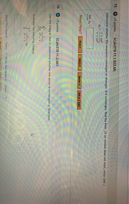 Solved 13. +-/1 points SCalcET8 11.1.023.MI. Determine | Chegg.com