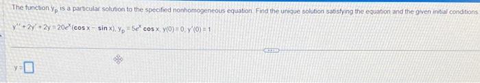 Solved The function yp is a particular solution to the | Chegg.com