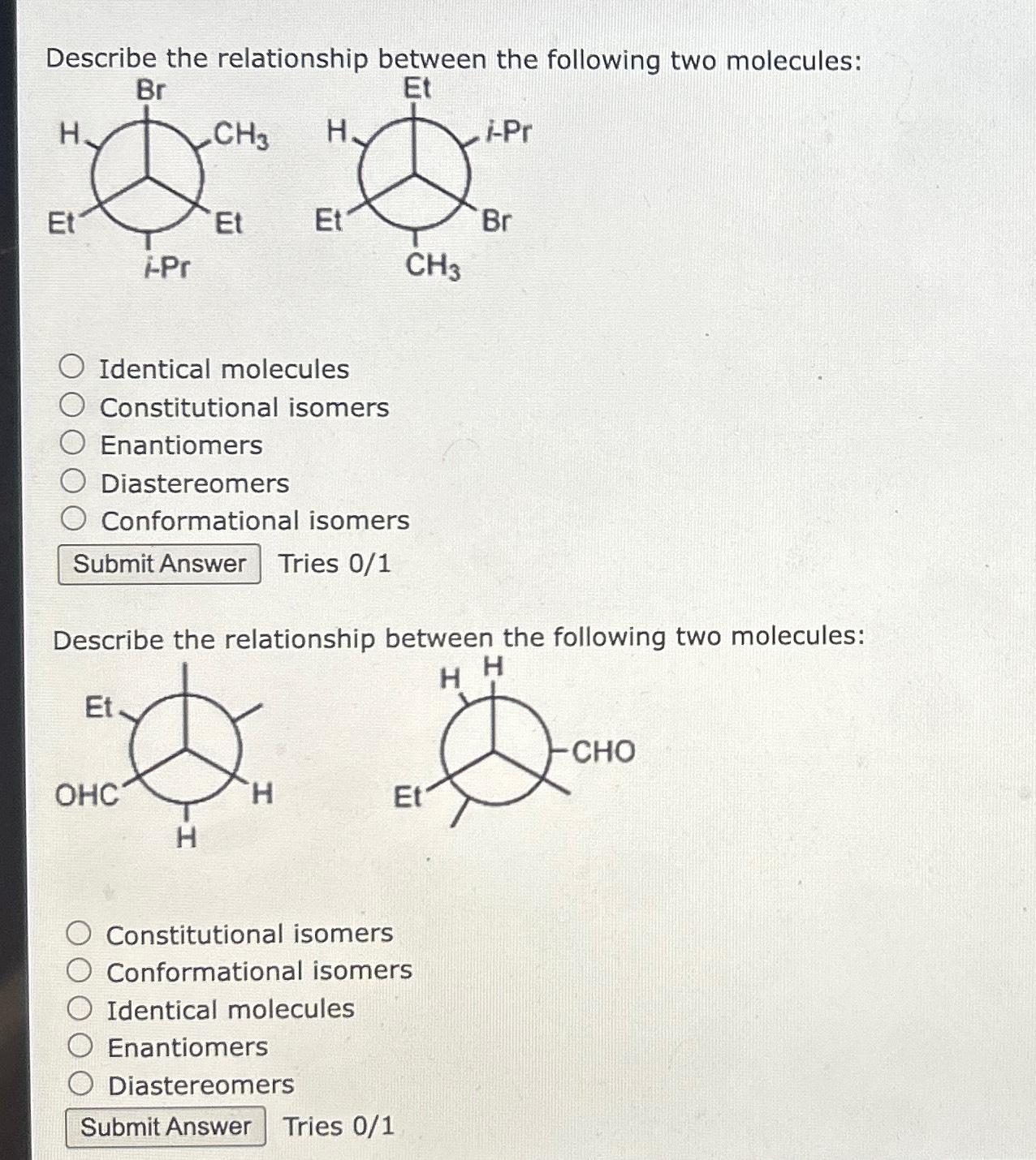 Solved Describe the relationship between the following two | Chegg.com