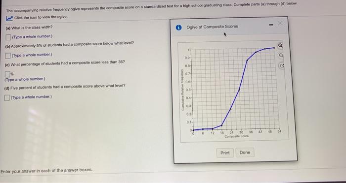 Solved 1 The accompanying relative frequency ogive | Chegg.com