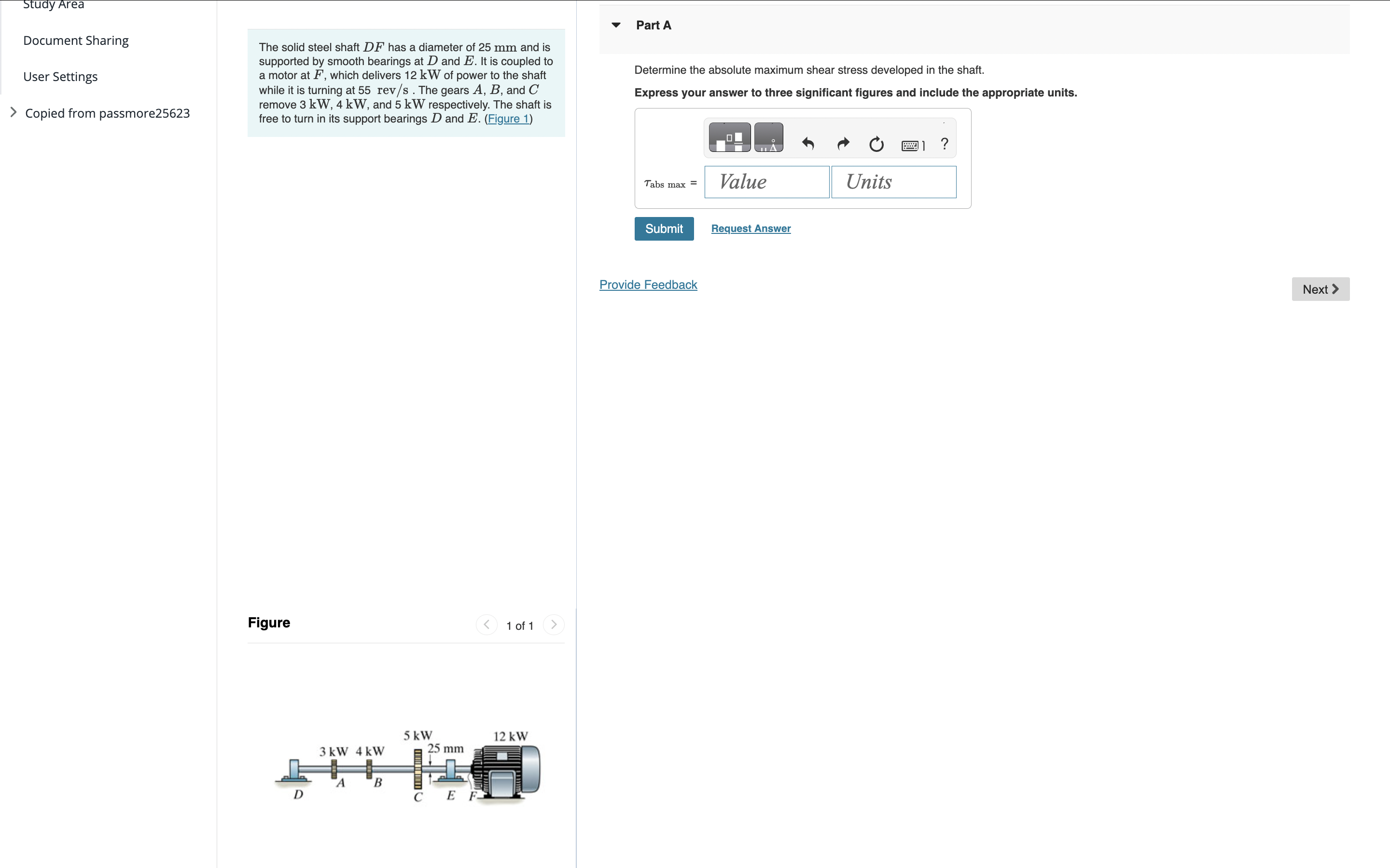 Solved Study AreaDocument SharingUser Settings> ﻿Copied from | Chegg.com