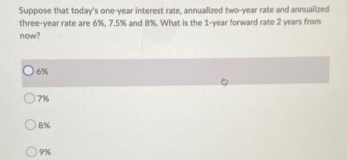 Solved Question 18 (1 point)Suppose that today's one-year | Chegg.com Solved Question 18 (1 point)Suppose that today's one-year | Chegg.com