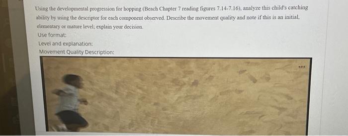 Using the developmental progression for hopping | Chegg.com